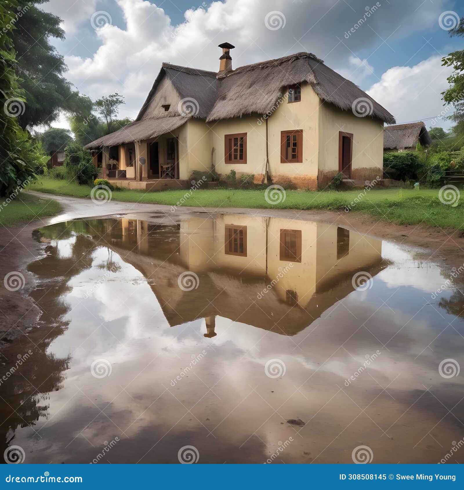 Image of Old Building Structure Reflection Flawlessly Captured Inside ...