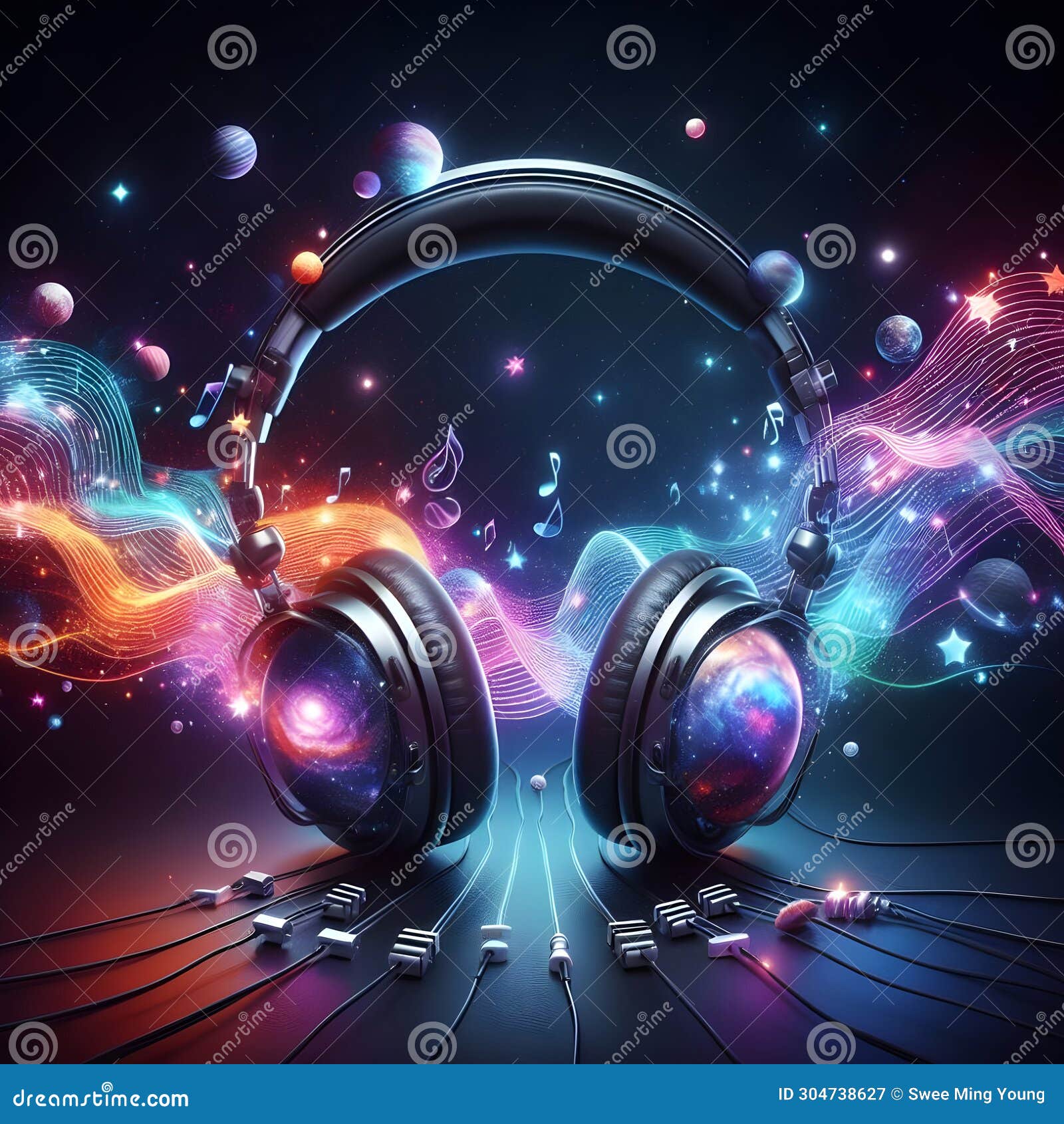 Image of a Pair of Headphones that Play the Music of the Cosmos in ...