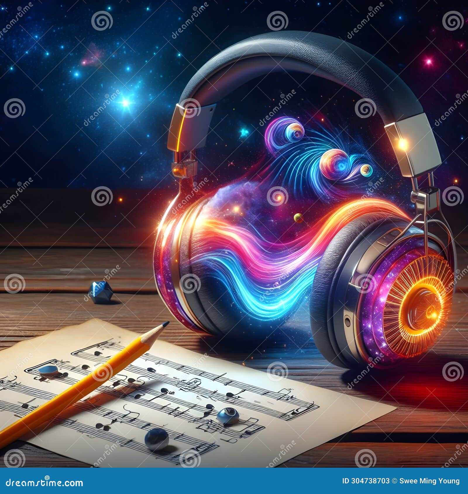 Image of a Pair of Headphones that Play the Music of the Cosmos in ...