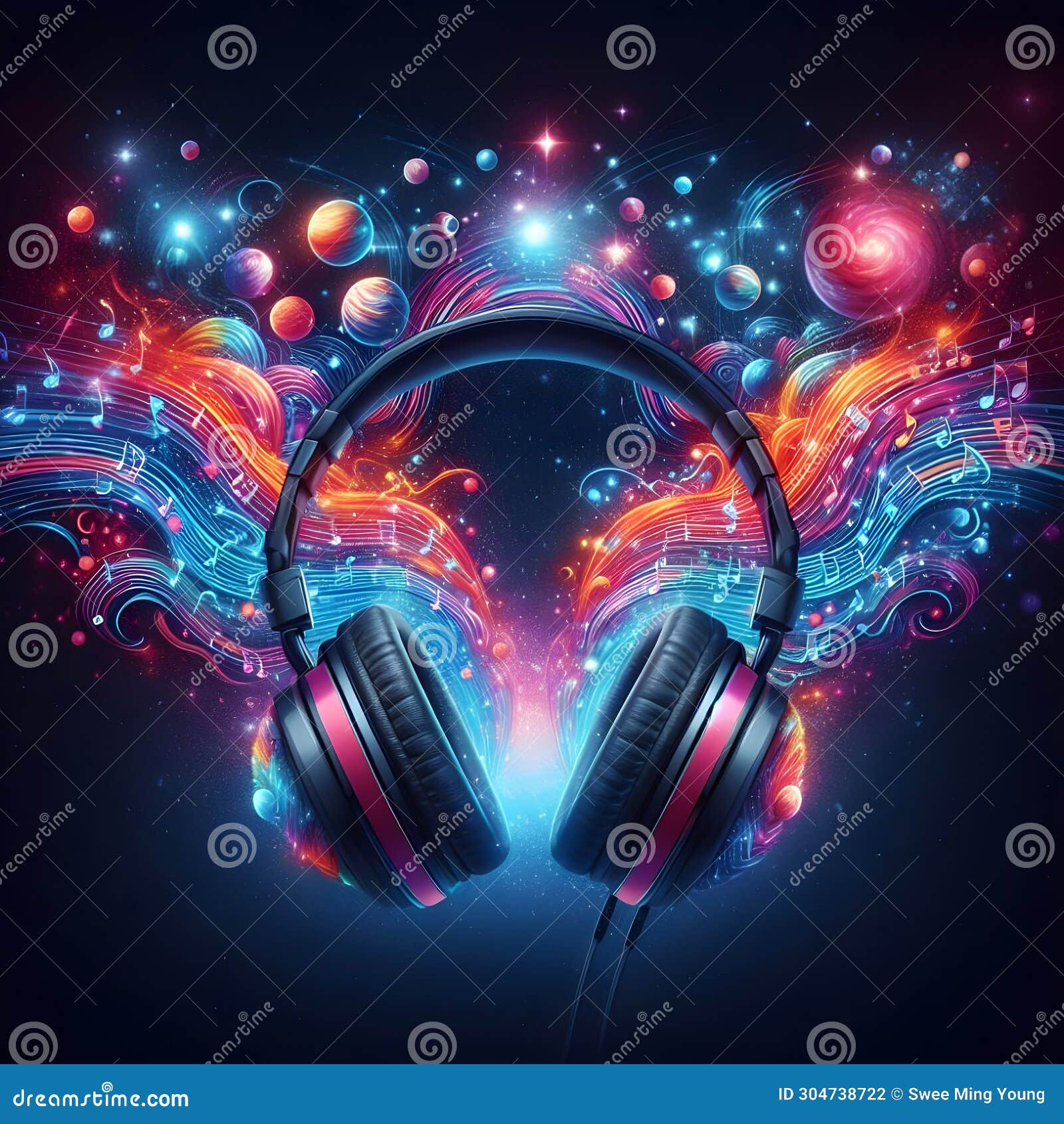 Image of a Pair of Headphones that Play the Music of the Cosmos in ...