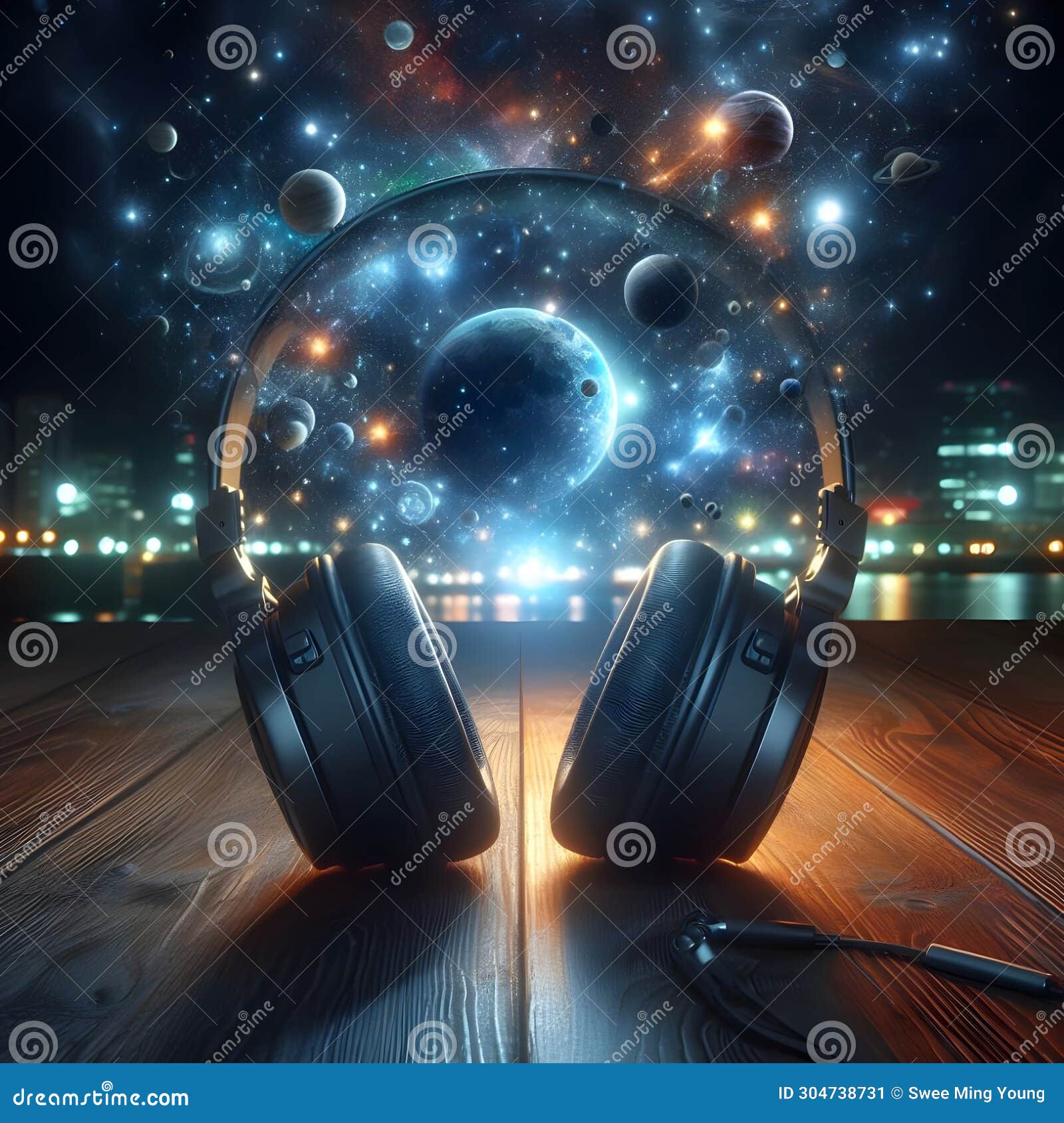Image of a Pair of Headphones that Play the Music of the Cosmos in ...