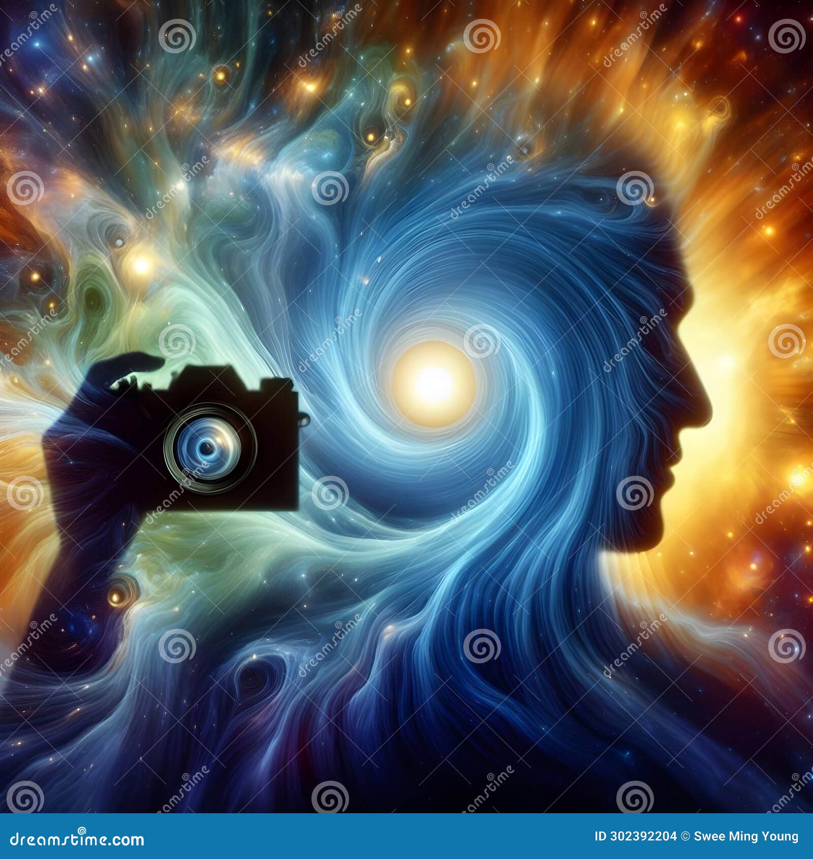 An Image of a Person S Inner Spiritual Revealed through a Camera that ...