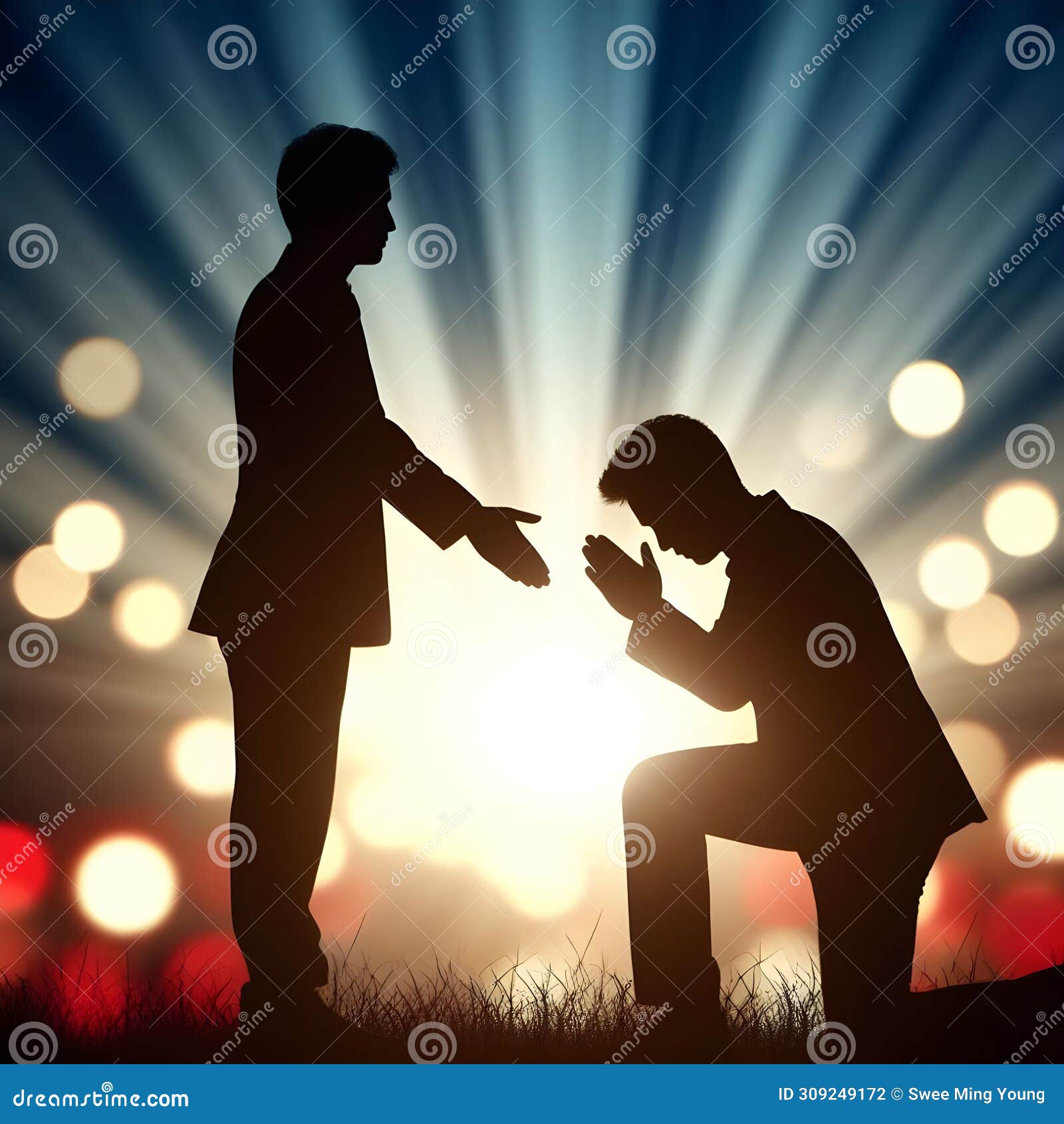 Image of a Person in Silhouette at the Distance, Gesturing the Deep ...