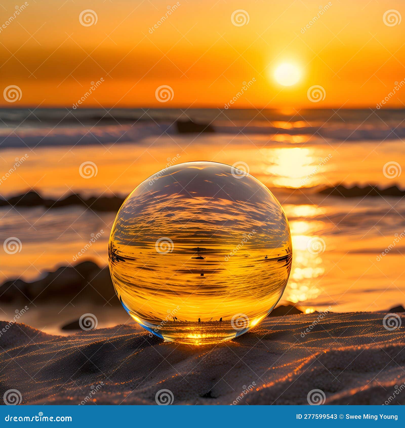 Image of the Reflective Glass Crystal Ball of the Scene by Which the ...