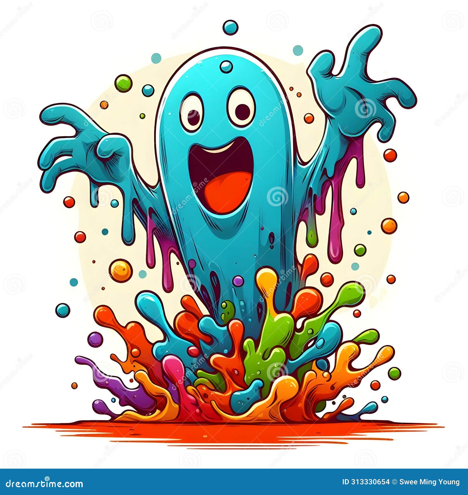 Image of Sinister Spirit Rising Up from Liquid Splash Art. Stock ...