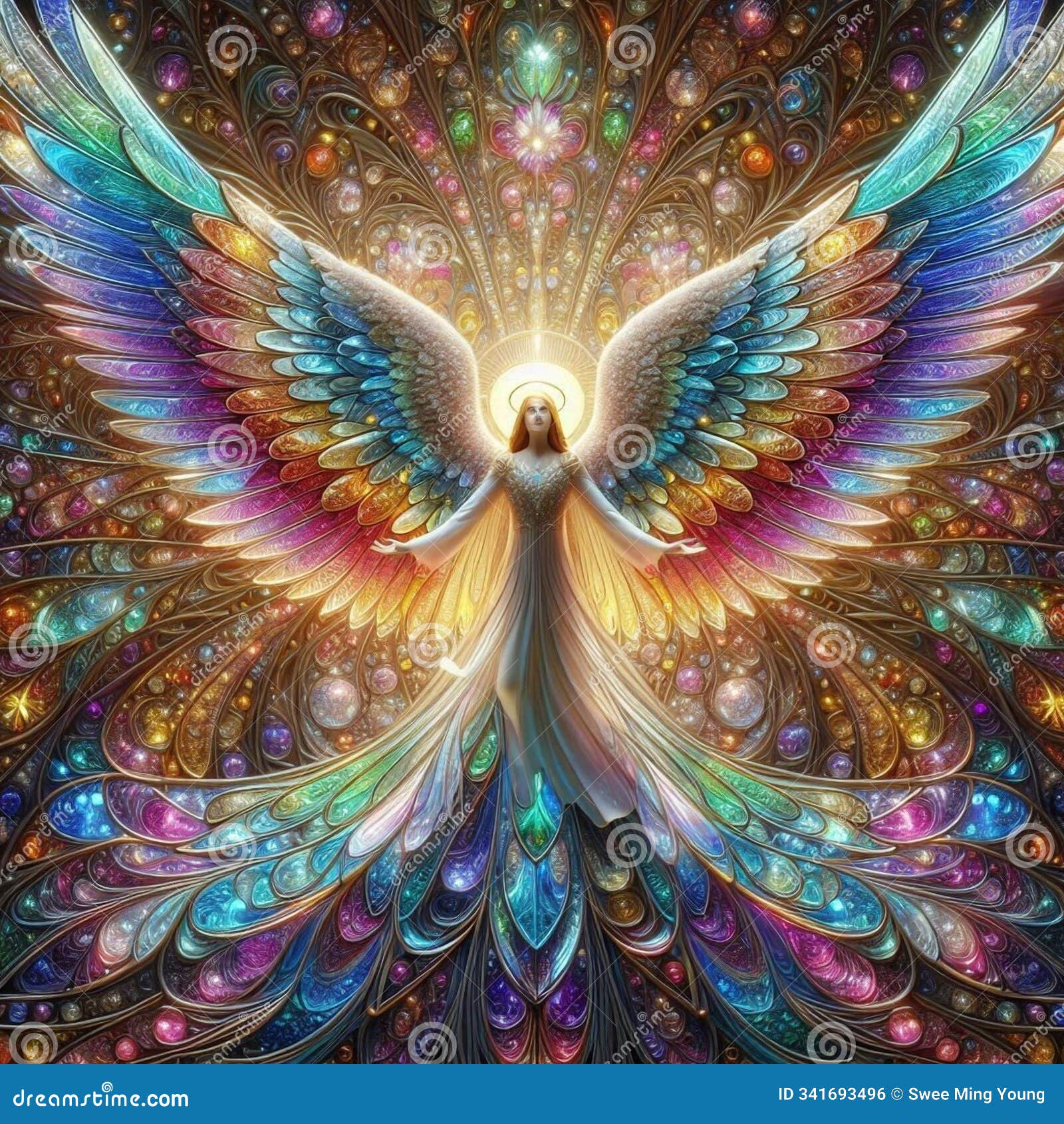 A Stunning Majestic 3D Ethereal Prodigal Angel with Wings Crafted with ...