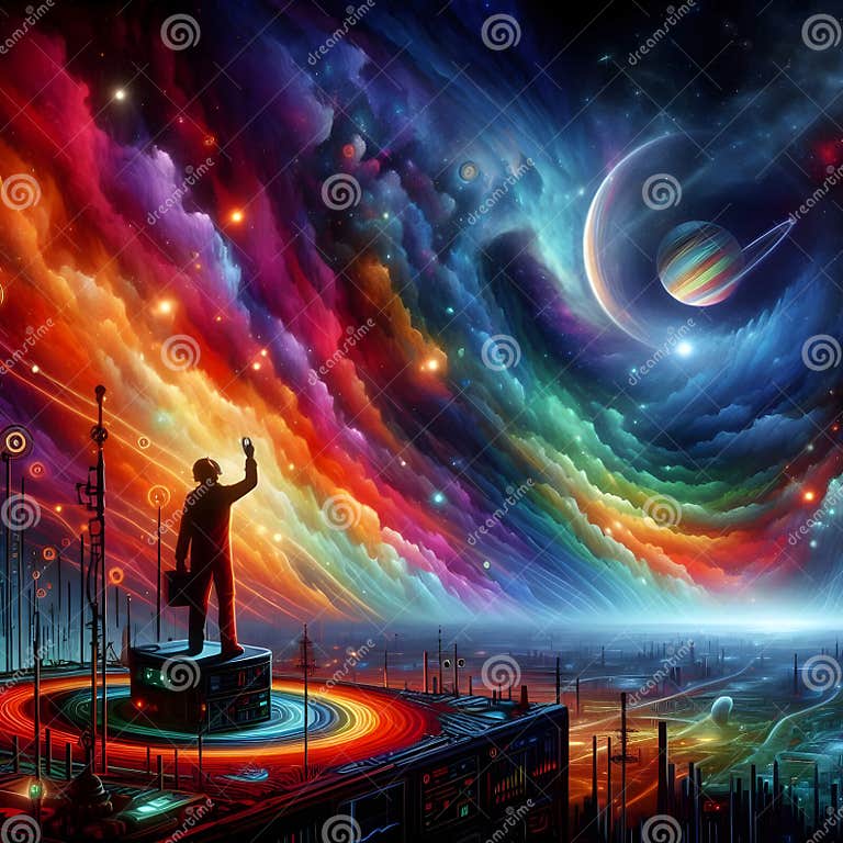 Surreal Cubist Hilly Fall Landscape with Patchwork Trees that Overlap ...