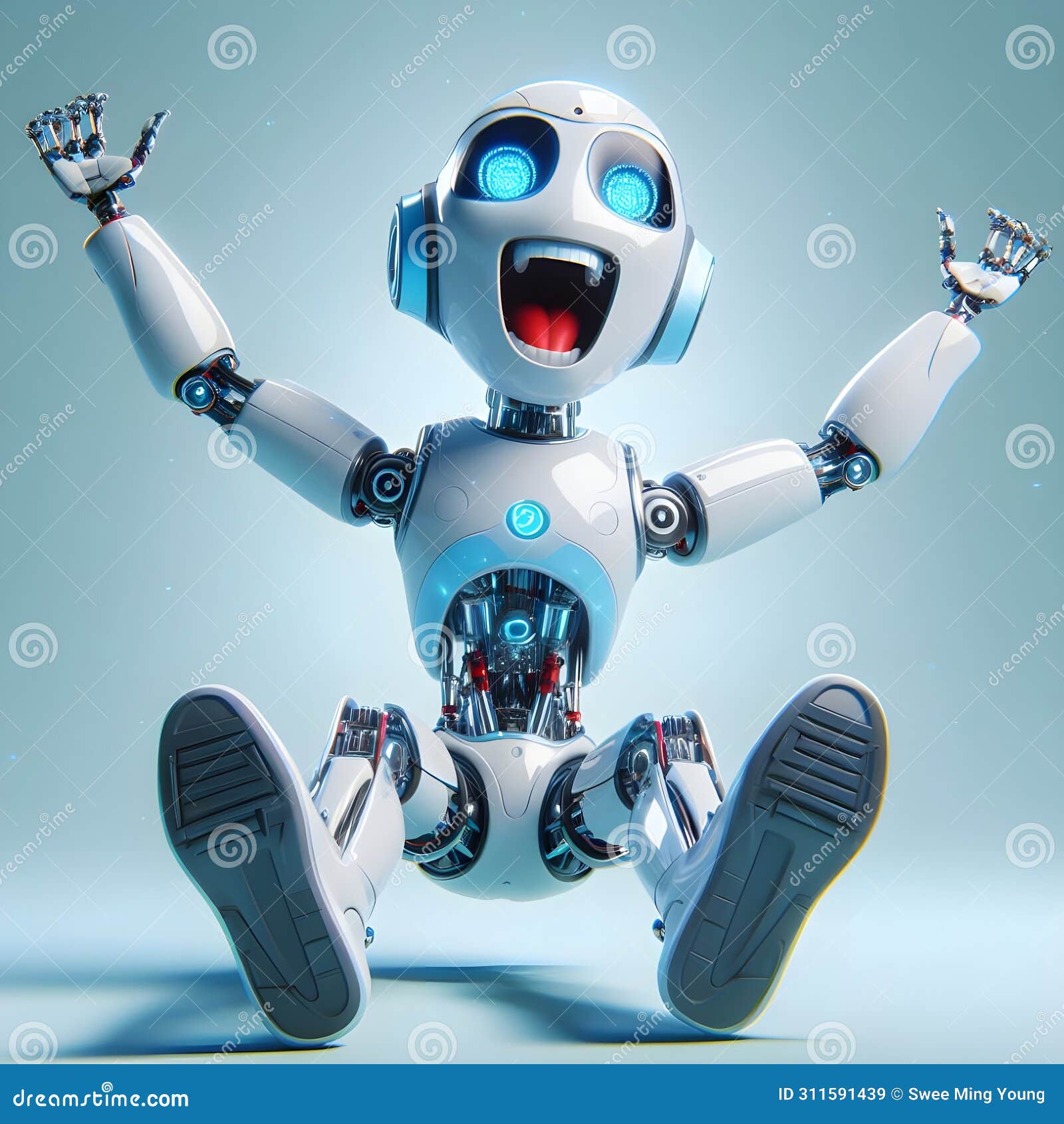 Image of a Surrealistic Gobsmacked AI Robots in Different Facial ...