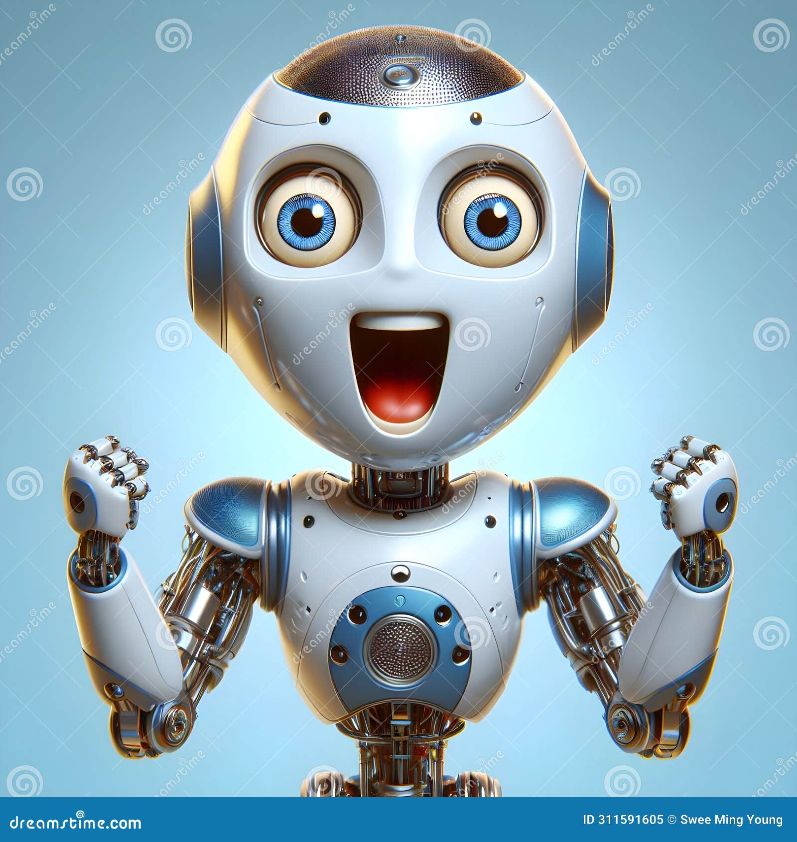 Image of a Surrealistic Gobsmacked AI Robots in Different Facial ...