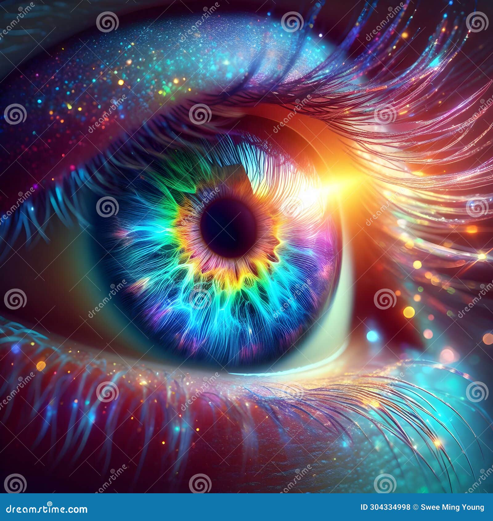 Image of a Translucent Eye with a Kaleidoscope of Bold, Vibrant Colors ...