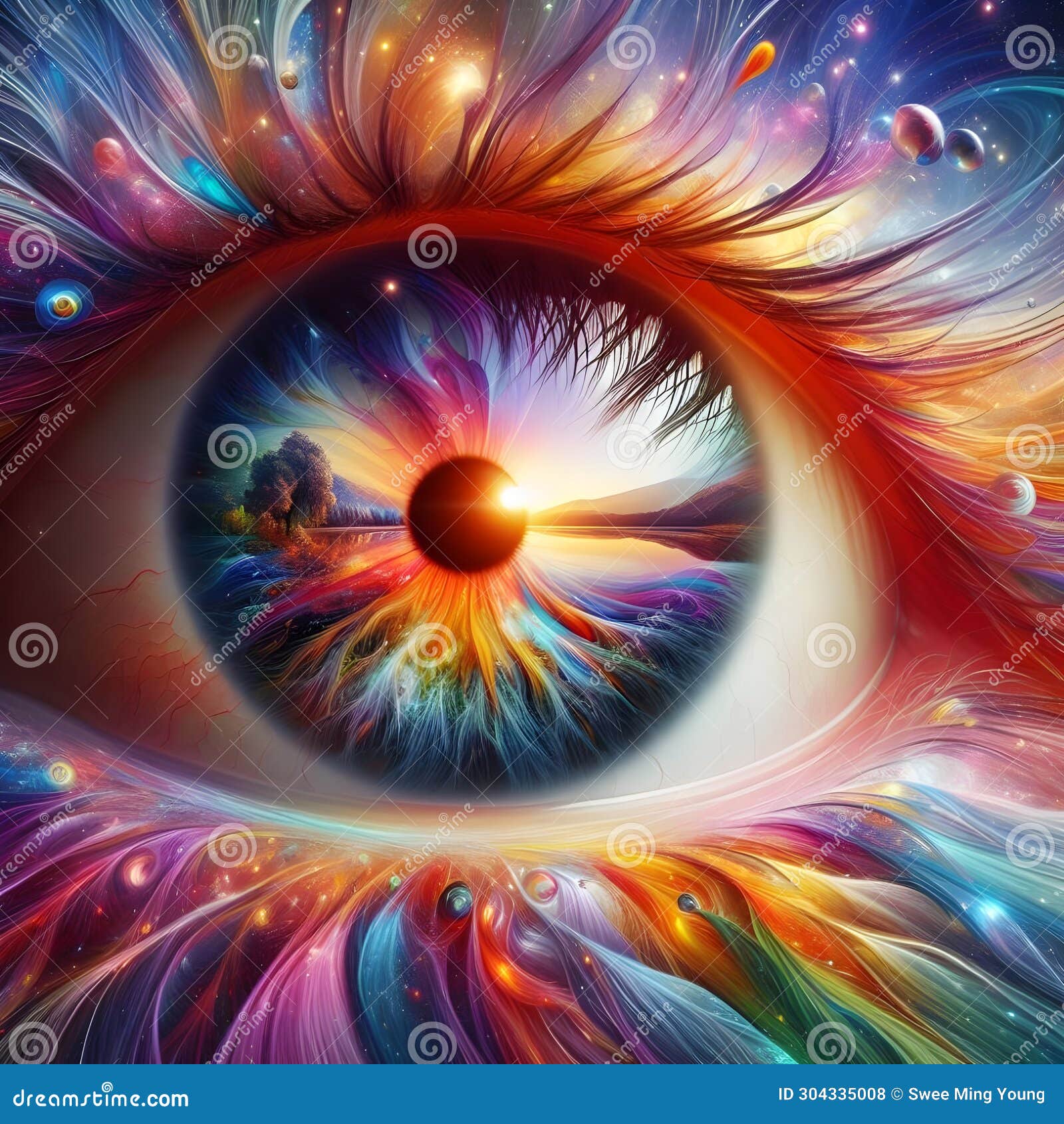 Image of a Translucent Eye with a Kaleidoscope of Bold, Vibrant Colors ...