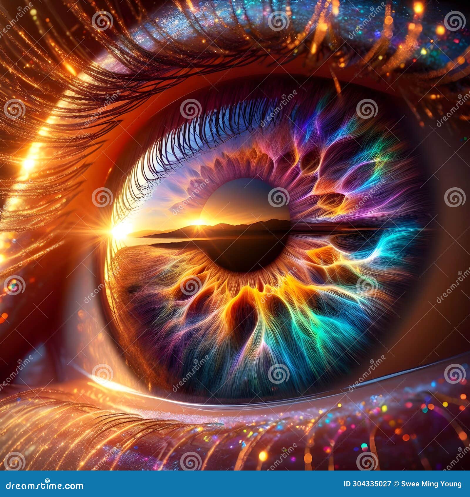 Image of a Translucent Eye with a Kaleidoscope of Bold, Vibrant Colors ...