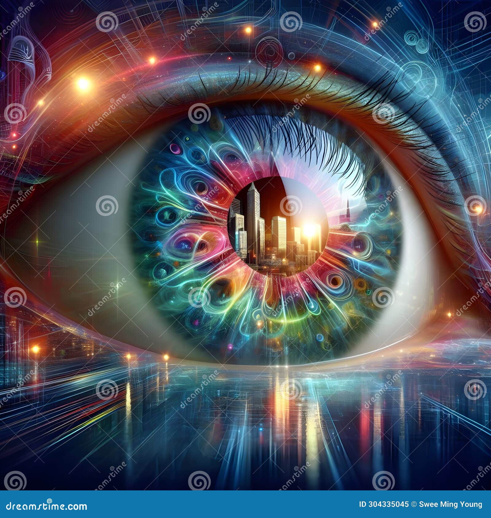 Image of a Translucent Eye with a Kaleidoscope of Bold, Vibrant Colors ...