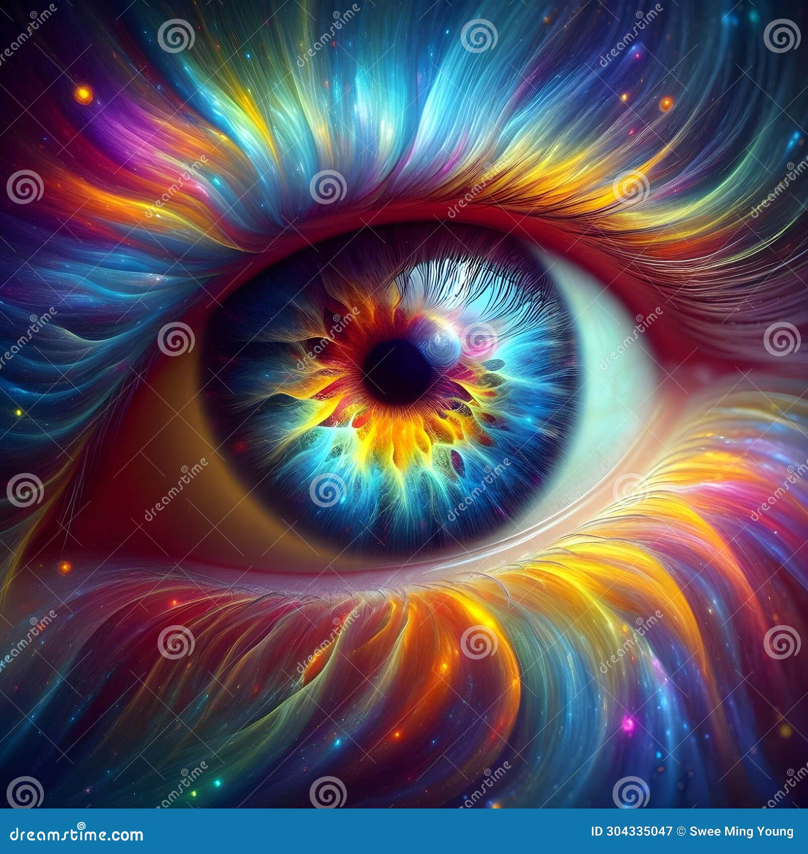 Image of a Translucent Eye with a Kaleidoscope of Bold, Vibrant Colors ...