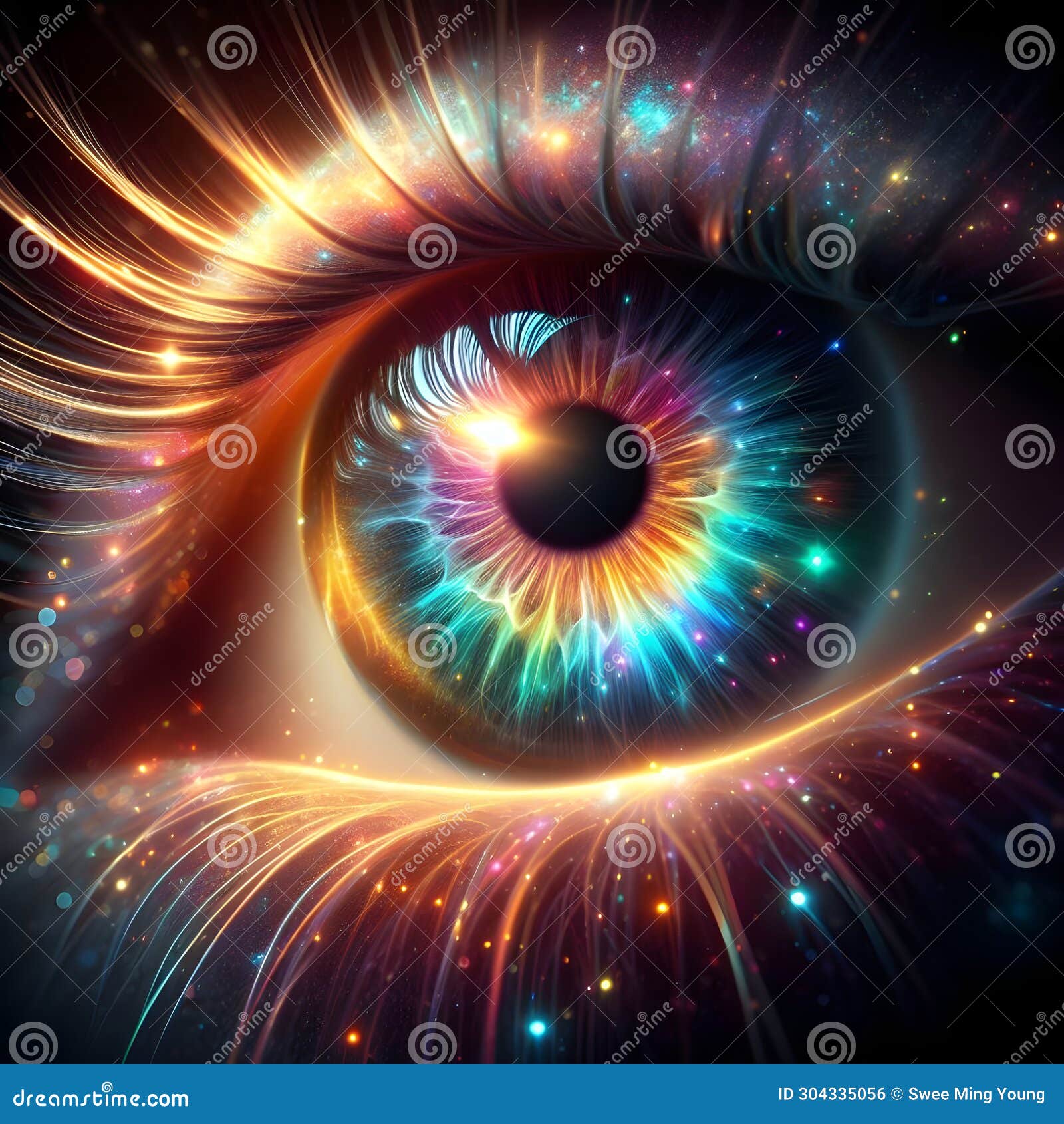 Image of a Translucent Eye with a Kaleidoscope of Bold, Vibrant Colors ...