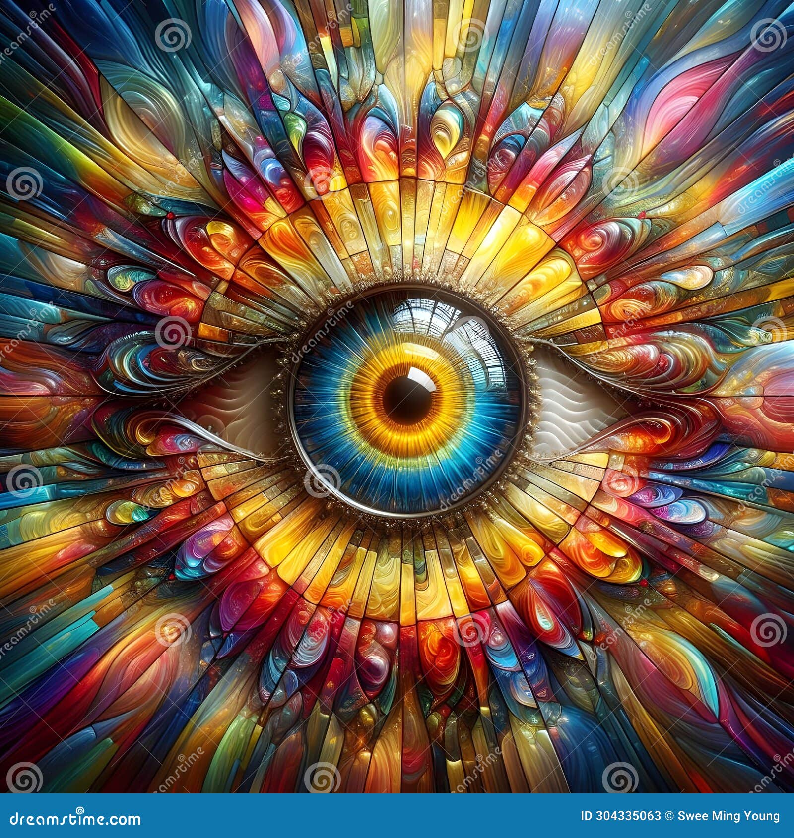 Image of a Translucent Eye with a Kaleidoscope of Bold, Vibrant Colors ...