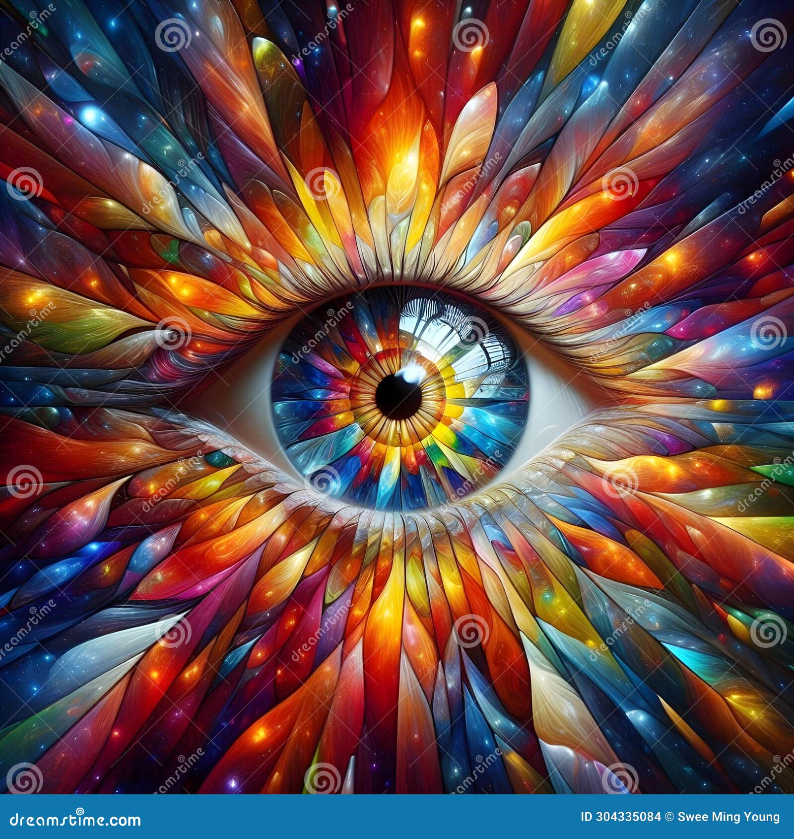 Image of a Translucent Eye with a Kaleidoscope of Bold, Vibrant Colors ...