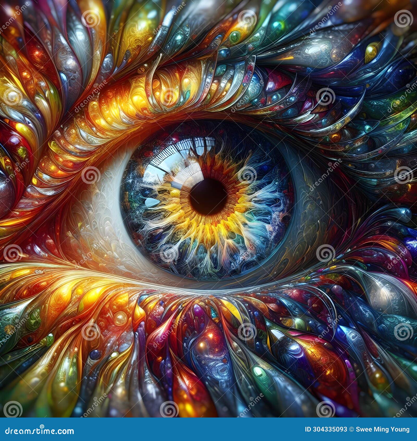 Image of a Translucent Eye with a Kaleidoscope of Bold, Vibrant Colors ...