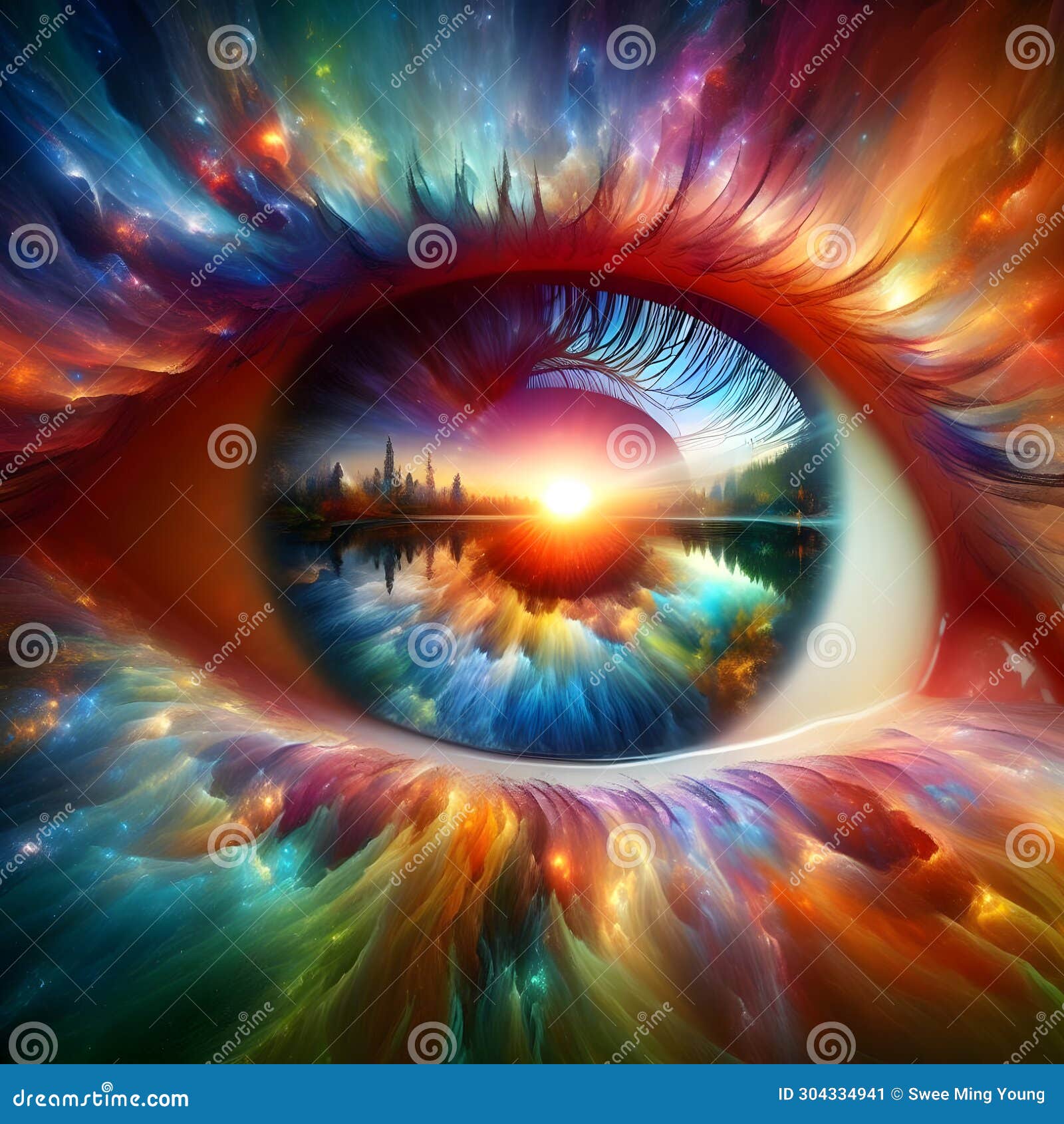 Image of a Translucent Eye with a Kaleidoscope of Bold, Vibrant Colors ...