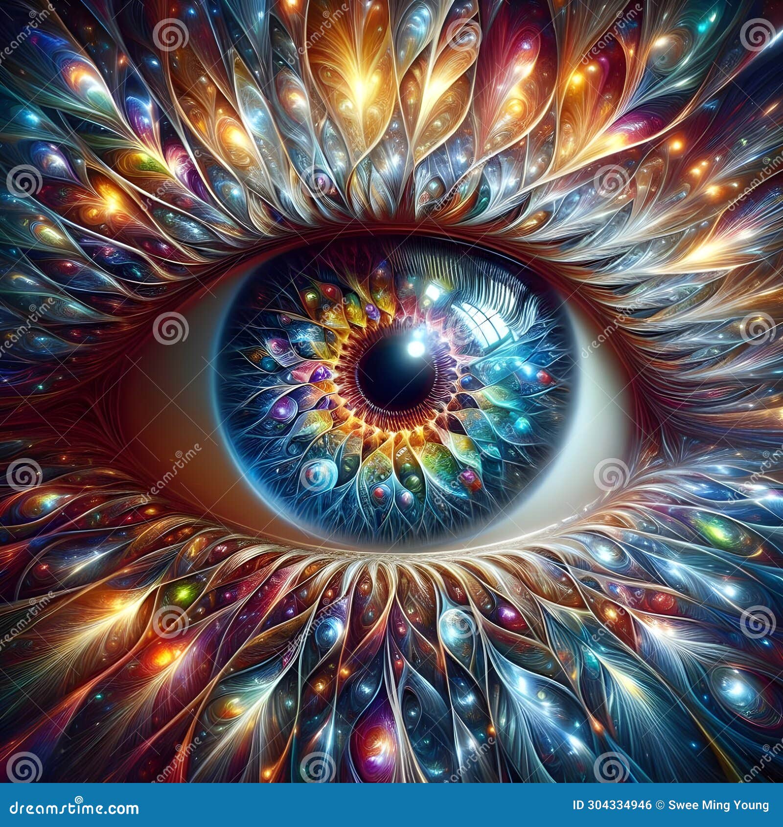 Image of a Translucent Eye with a Kaleidoscope of Bold, Vibrant Colors ...