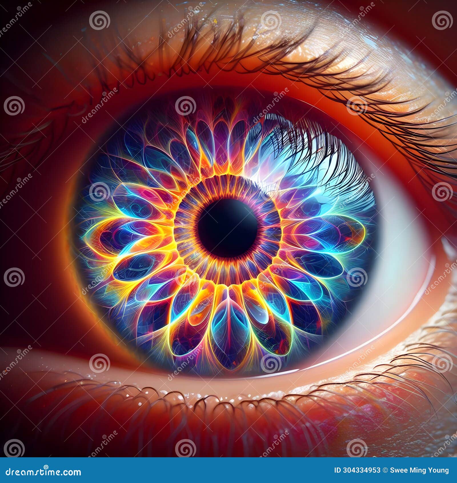 Image of a Translucent Eye with a Kaleidoscope of Bold, Vibrant Colors ...