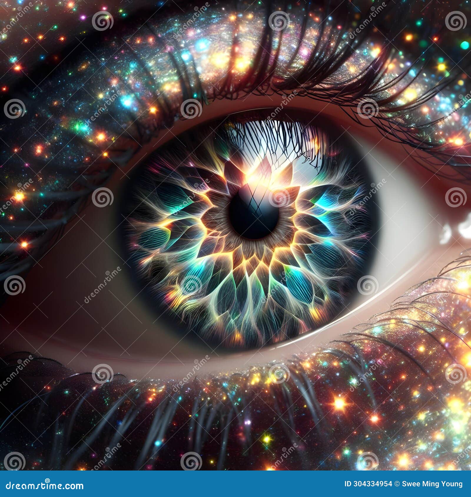Image of a Translucent Eye with a Kaleidoscope of Bold, Vibrant Colors ...