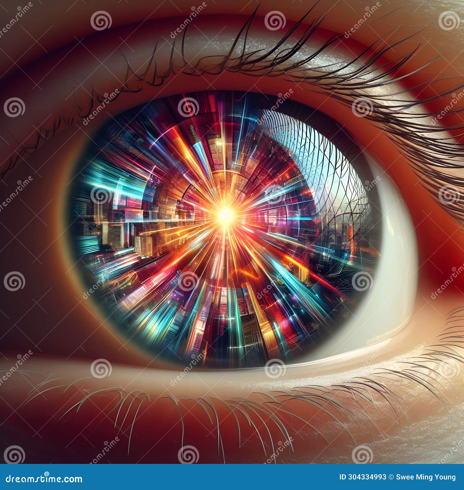 Image of a Translucent Eye with a Kaleidoscope of Bold, Vibrant Colors ...