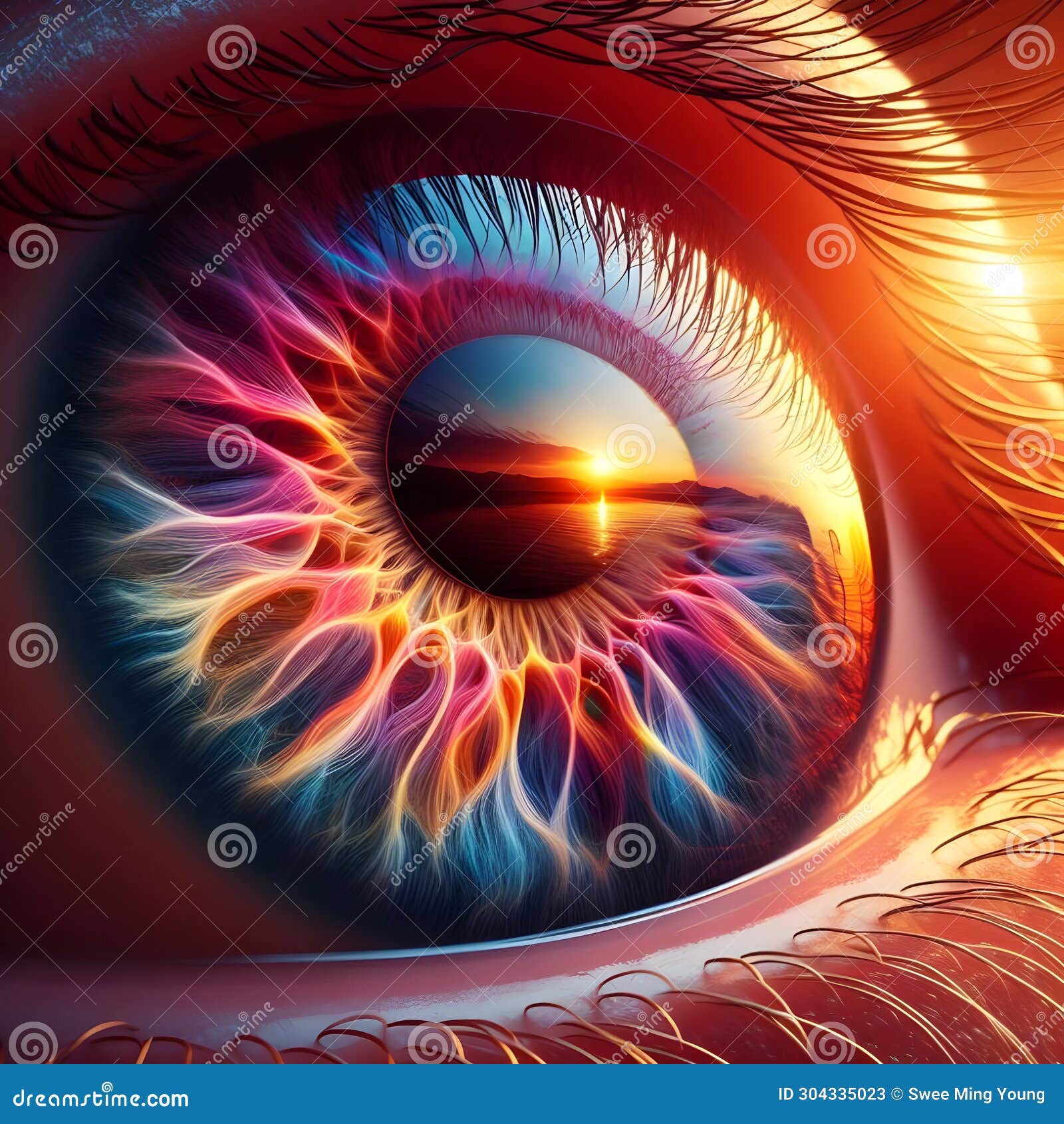 Image of a Translucent Eye with a Kaleidoscope of Bold, Vibrant Colors ...