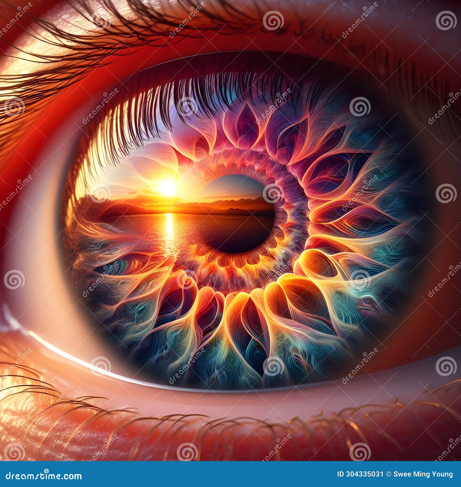 Image of a Translucent Eye with a Kaleidoscope of Bold, Vibrant Colors ...
