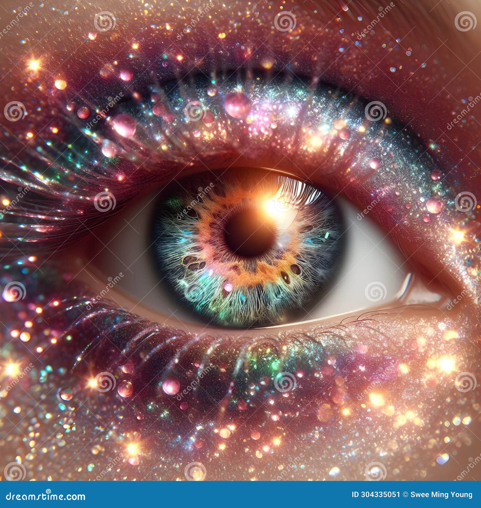 Image of a Translucent Eye with a Kaleidoscope of Bold, Vibrant Colors ...