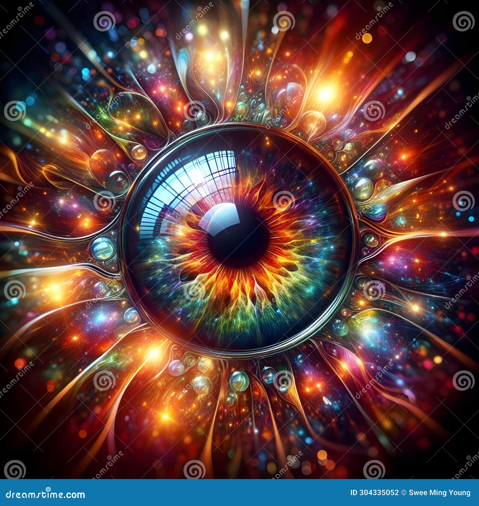 Image of a Translucent Eye with a Kaleidoscope of Bold, Vibrant Colors ...