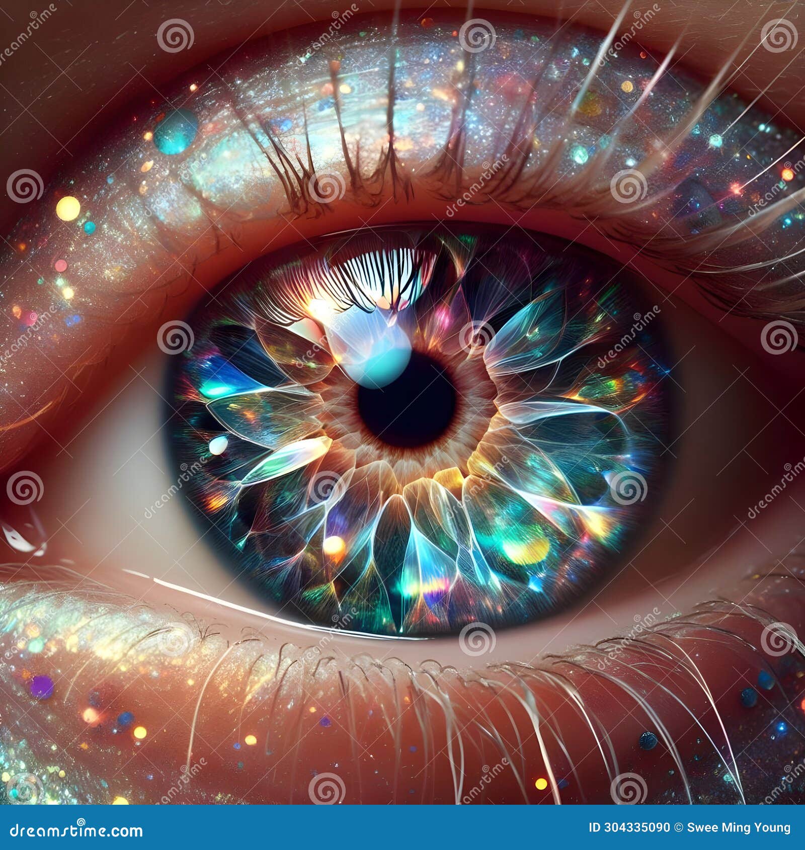 Image of a Translucent Eye with a Kaleidoscope of Bold, Vibrant Colors ...