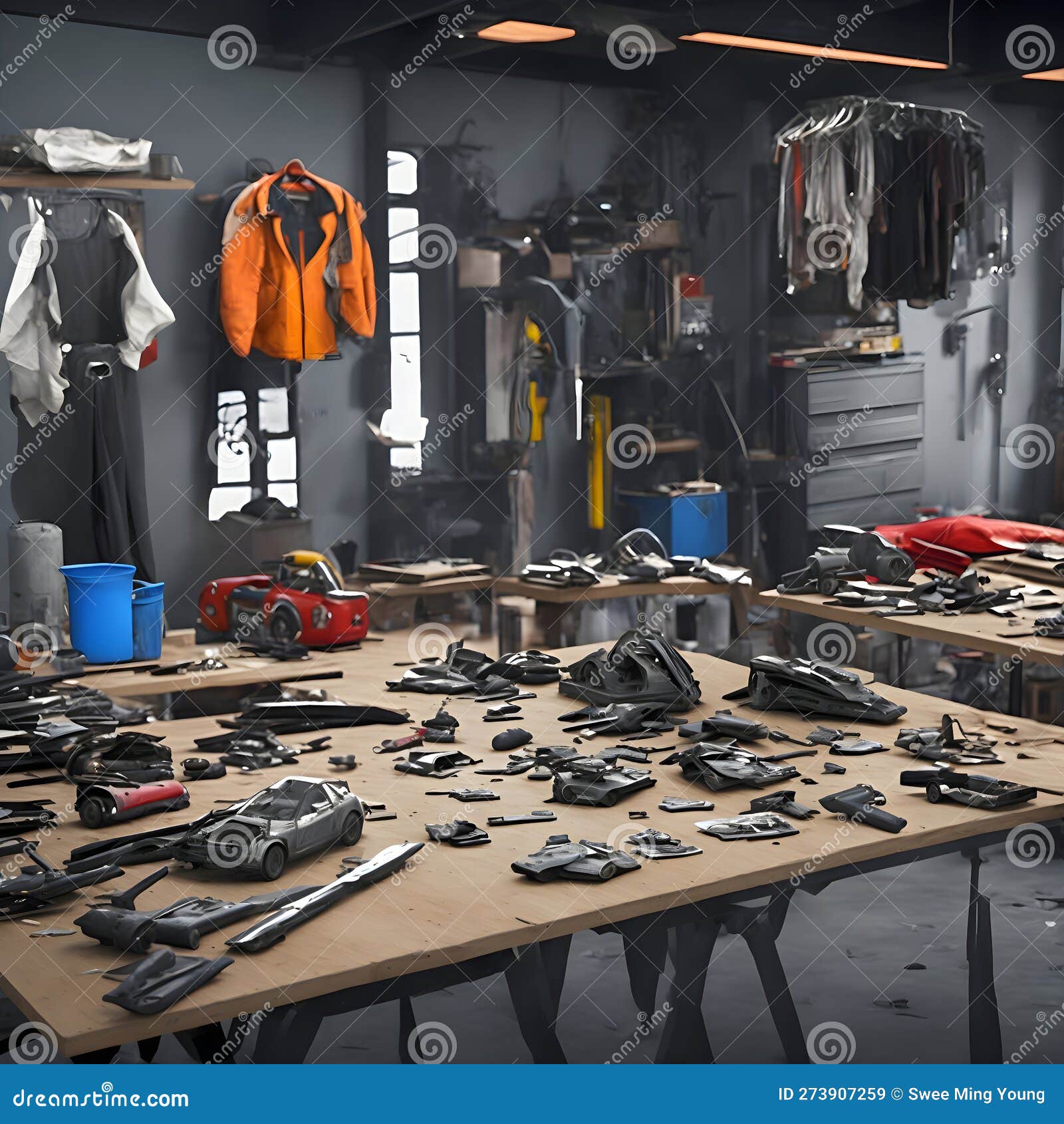 Image of Various Messiest Workshop Fully Filled with All Kind of ...