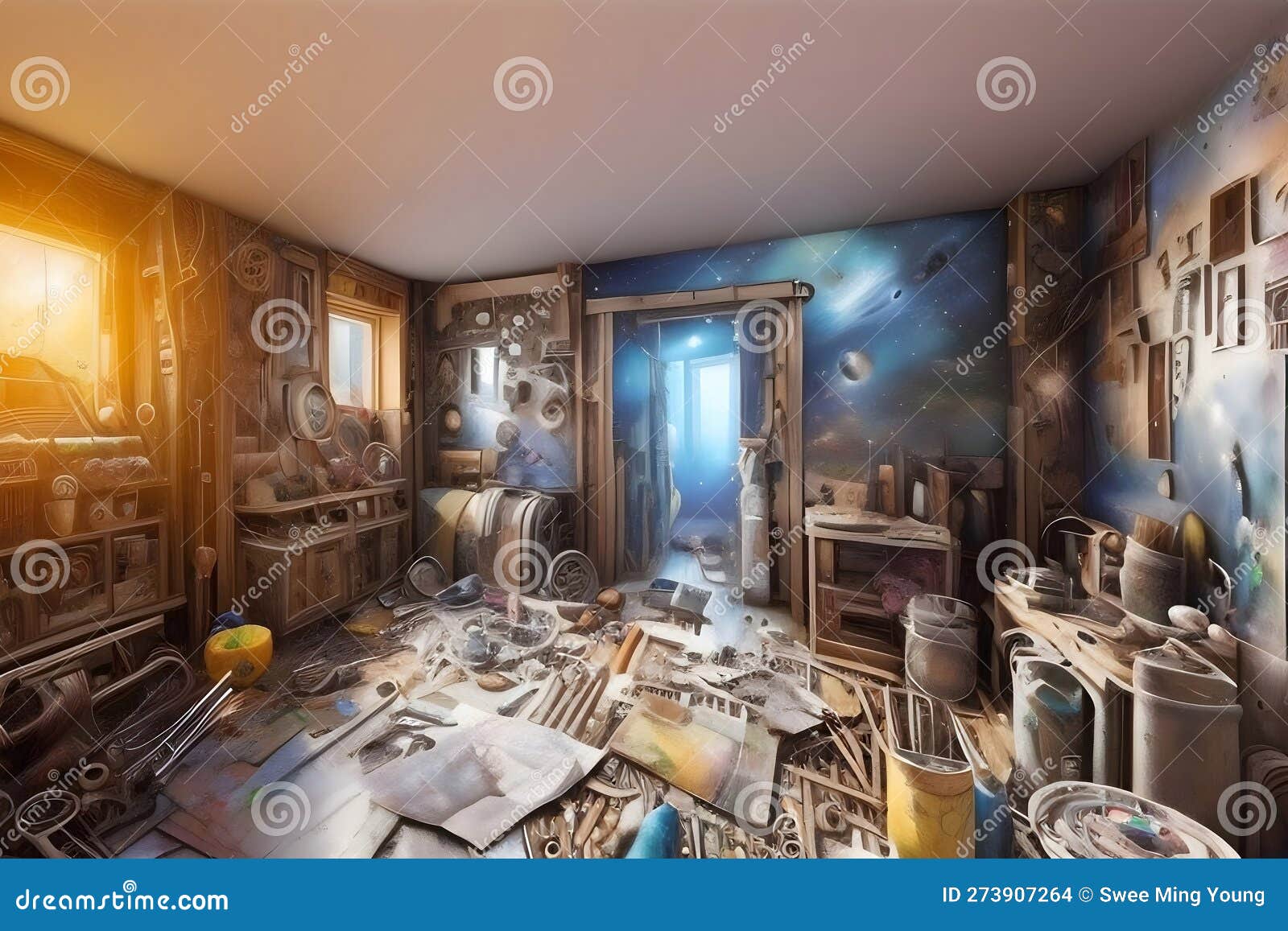 Image of Various Messiest Workshop Fully Filled with All Kind of ...