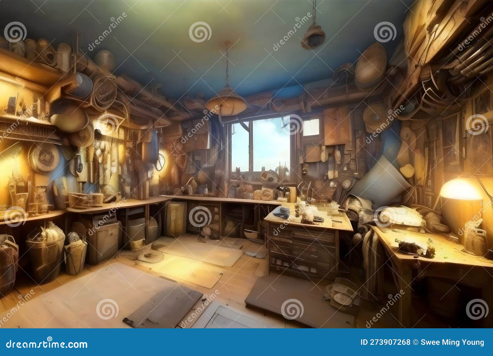 Image of Various Messiest Workshop Fully Filled with All Kind of ...