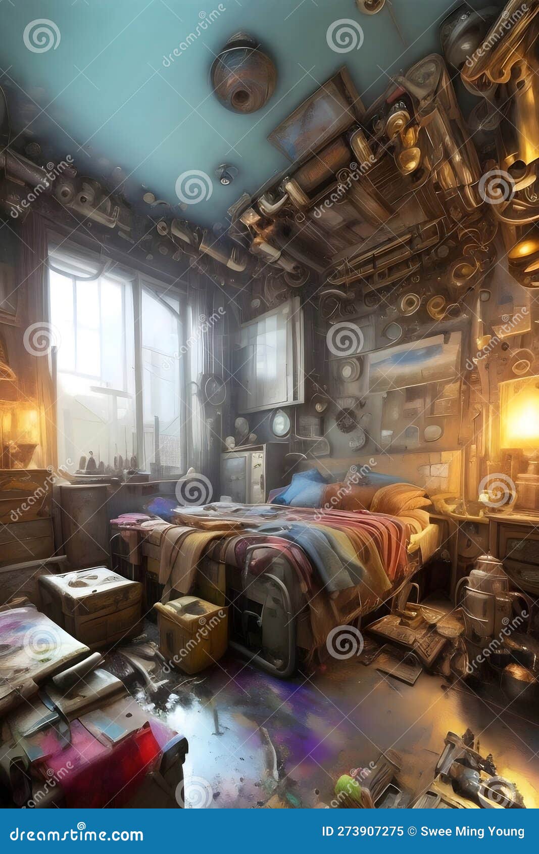 Image of Various Messiest Workshop Fully Filled with All Kind of ...