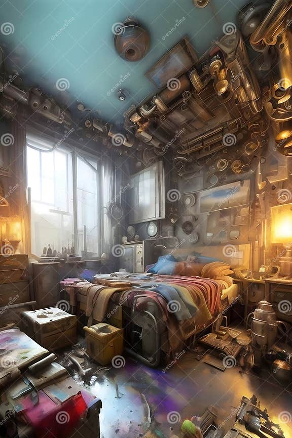 Image of Various Messiest Workshop Fully Filled with All Kind of ...