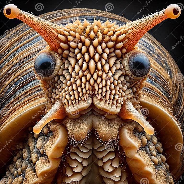 Imaginary 20X Microscopic Image of an Funny Snail Face. Stock ...