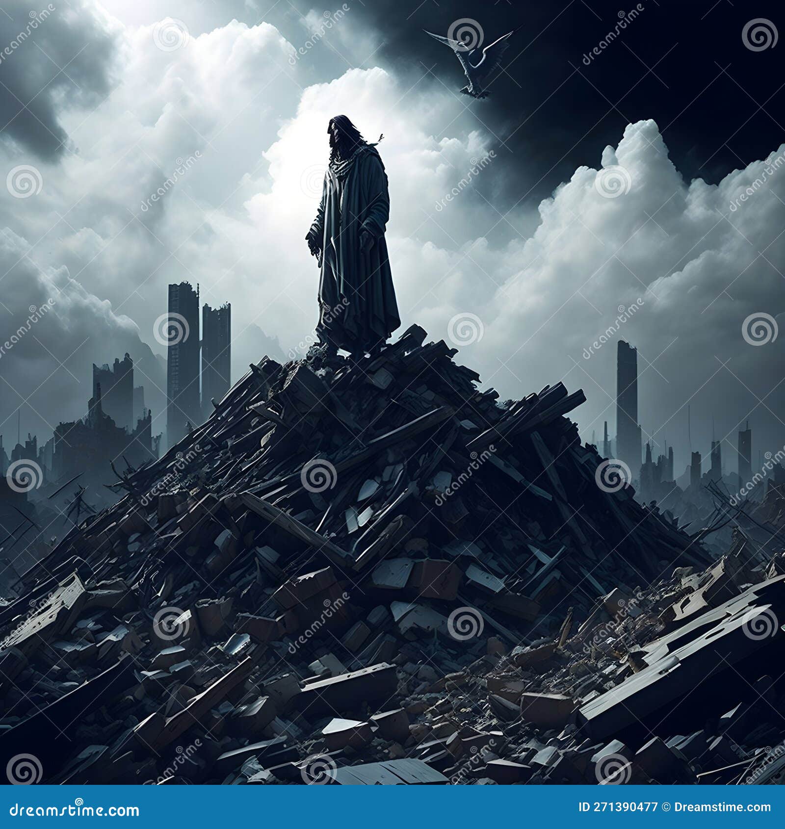 Imaginary Scene of the Savior of the World Stands in the Midst of the ...