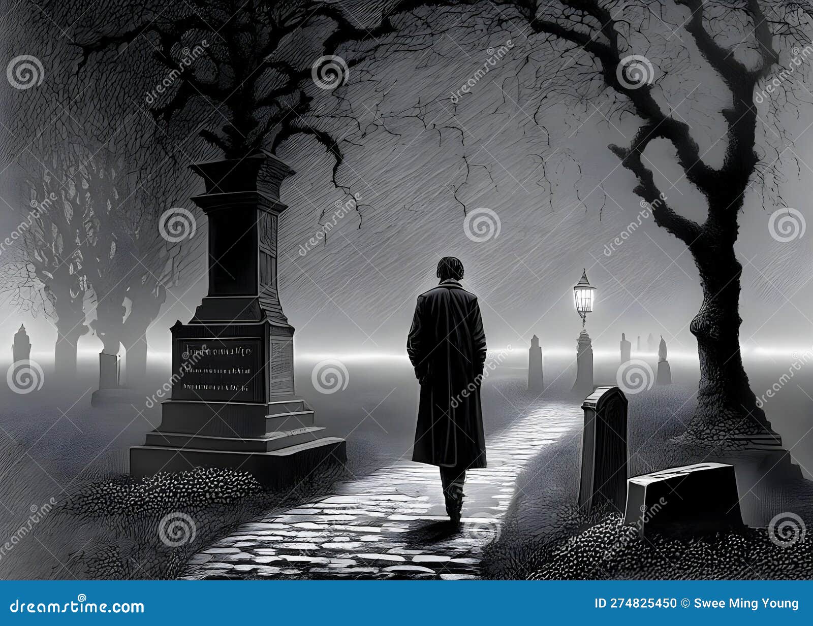 Image of Leisure Activity People Do at Night Time at the Cemetery ...