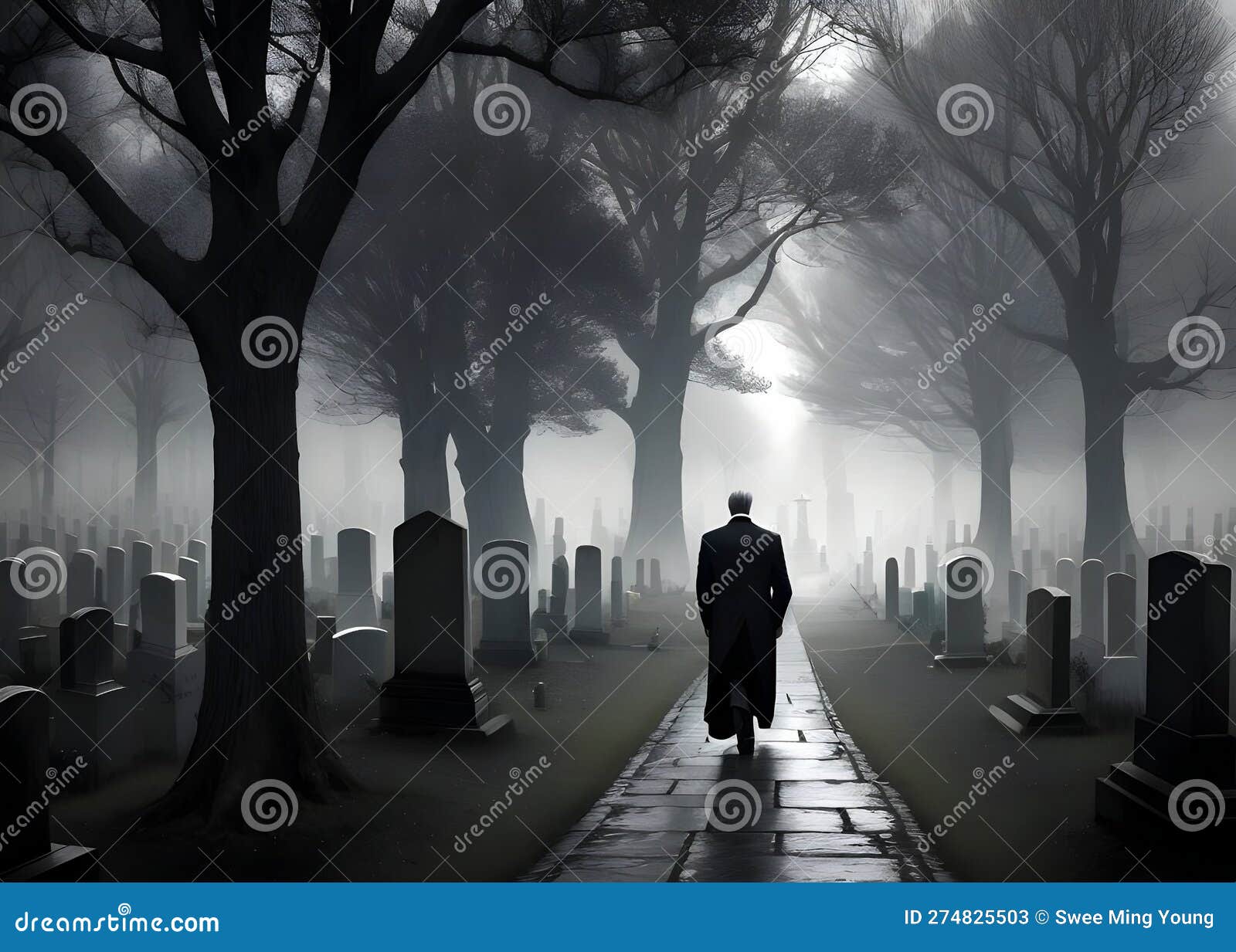 Image of Leisure Activity People Do at Night Time at the Cemetery ...