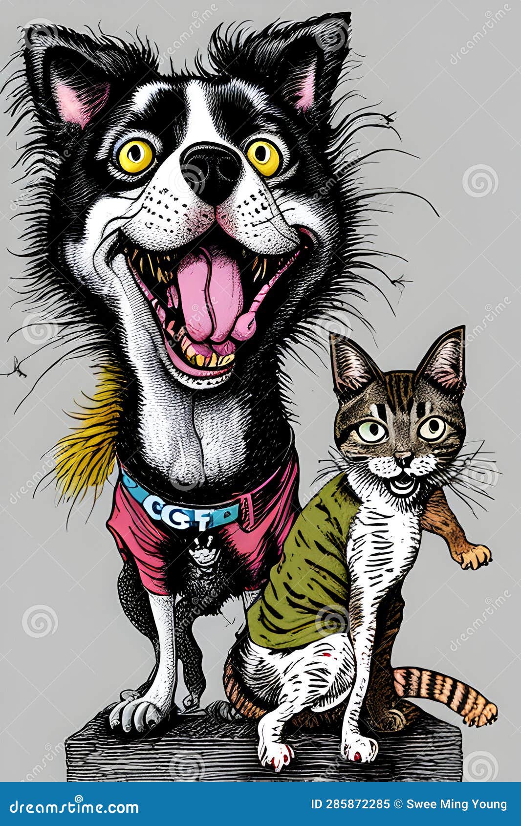 Images Of The Crazy Character Of Dog And Cat In The Style Of Ralph ...