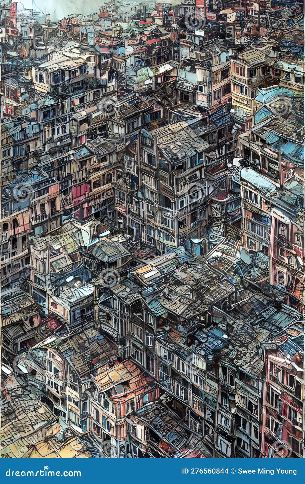 Image of the Multicolored Gigantic Scale Buildings Pile and Stack Up ...