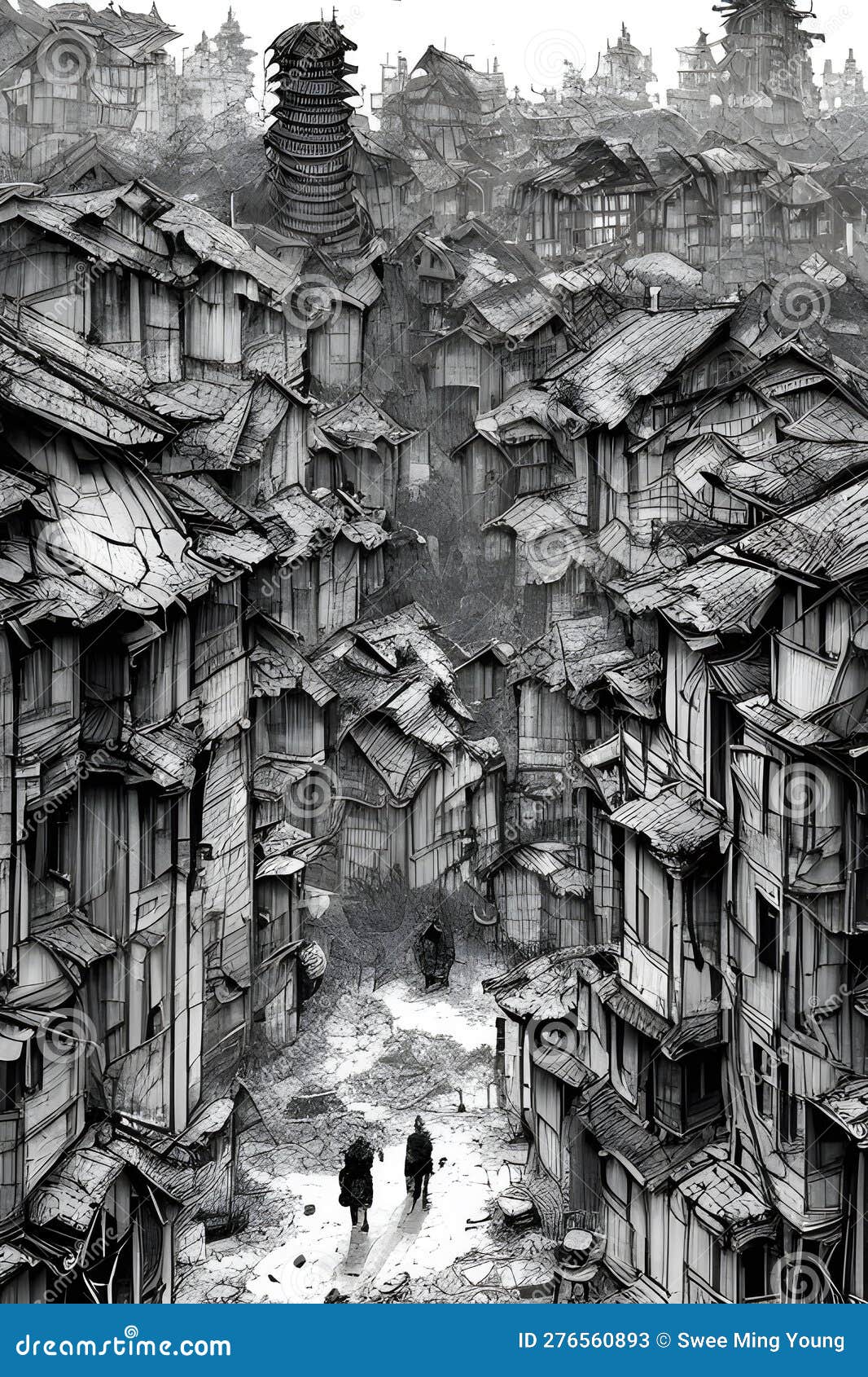 Image of the Multicolored Gigantic Scale Buildings Pile and Stack Up ...