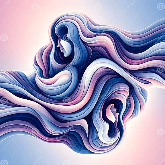 Abstract Visual Illusion Featuring Two People Entwined Together Stock ...