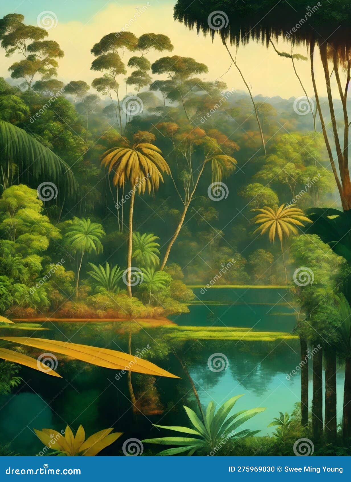 Image of a Brazilian Amazon Thick Jungle Landscape at Different Weather ...