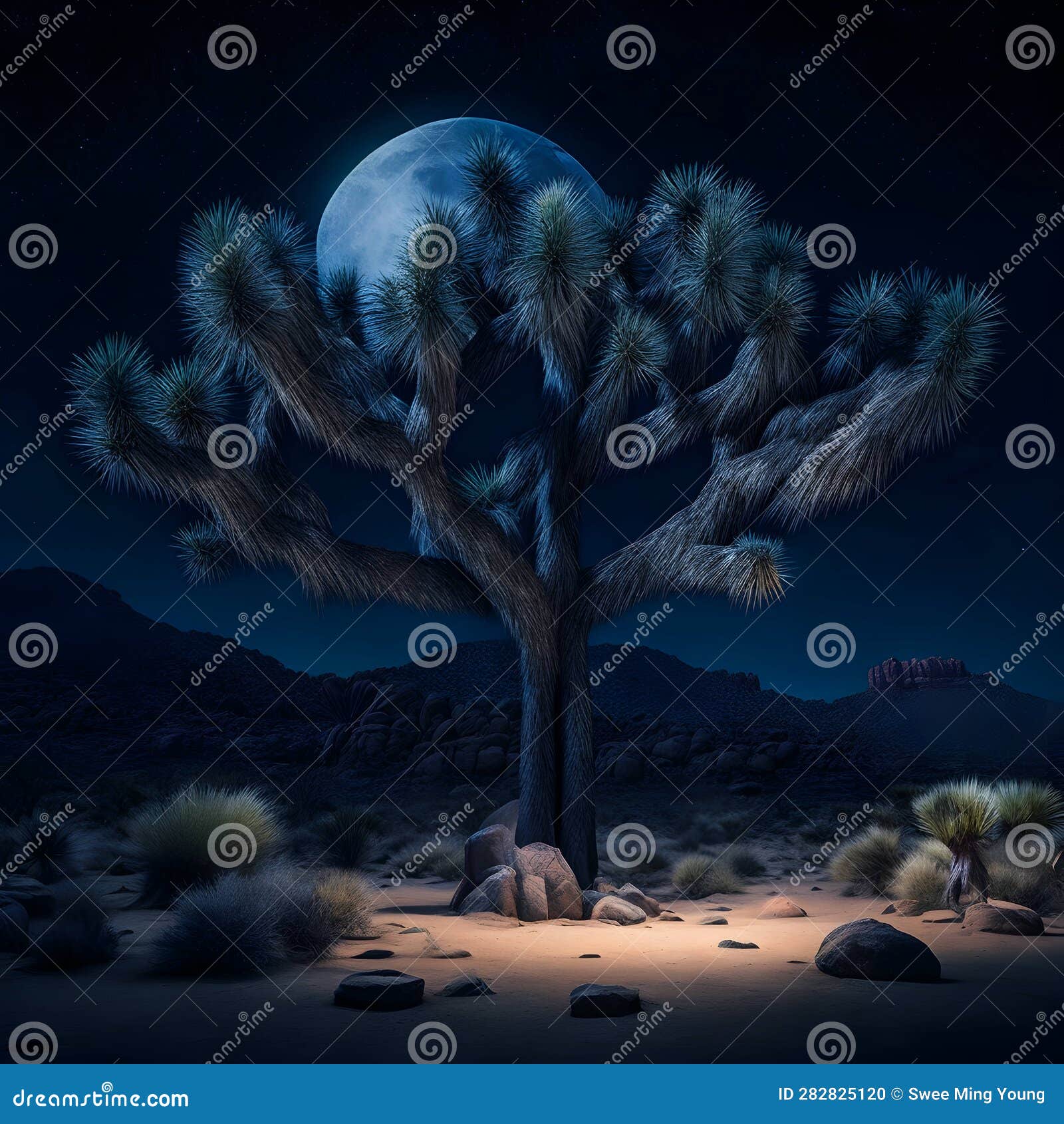 Painterly Image of a Haida Art Inspired Joshua Tree Desert Scene. Stock ...