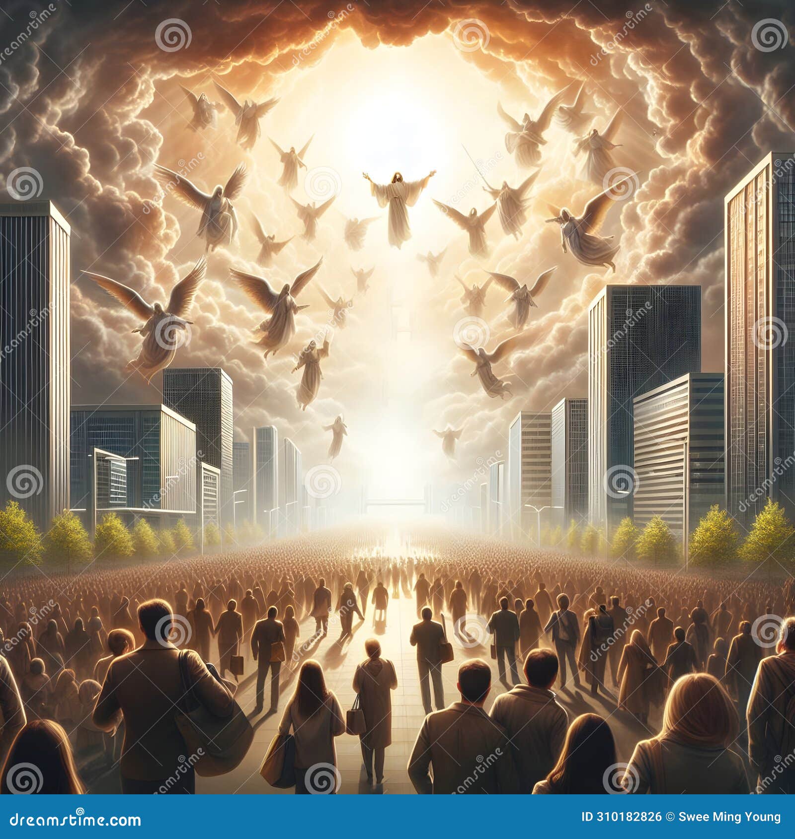 Painterly Image of Revelation Rapture of the Return of Christ To Earth ...