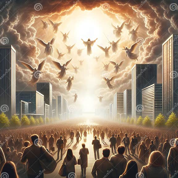 Painterly Image of Revelation Rapture of the Return of Christ To Earth ...