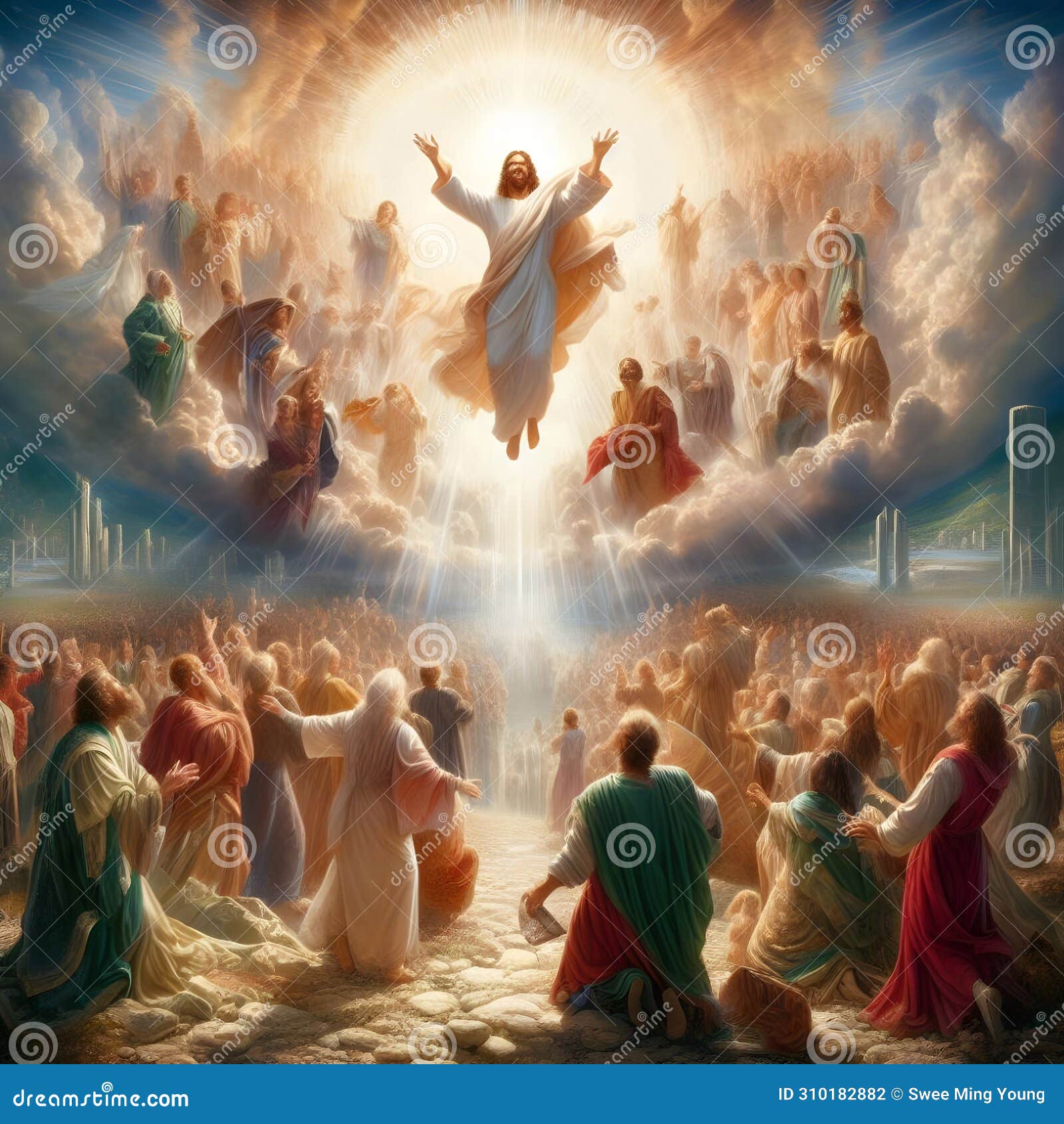 Painterly Image of Revelation Rapture of the Return of Christ To Earth ...